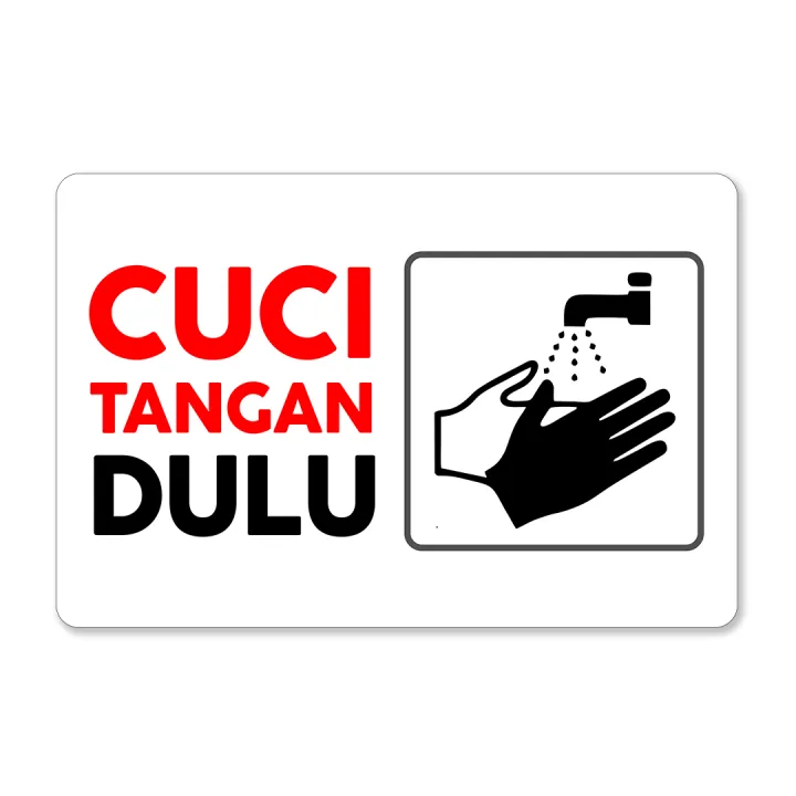 sign system cuci tangan dulu - wall sign - cuci tangan dulu | Lazada ...