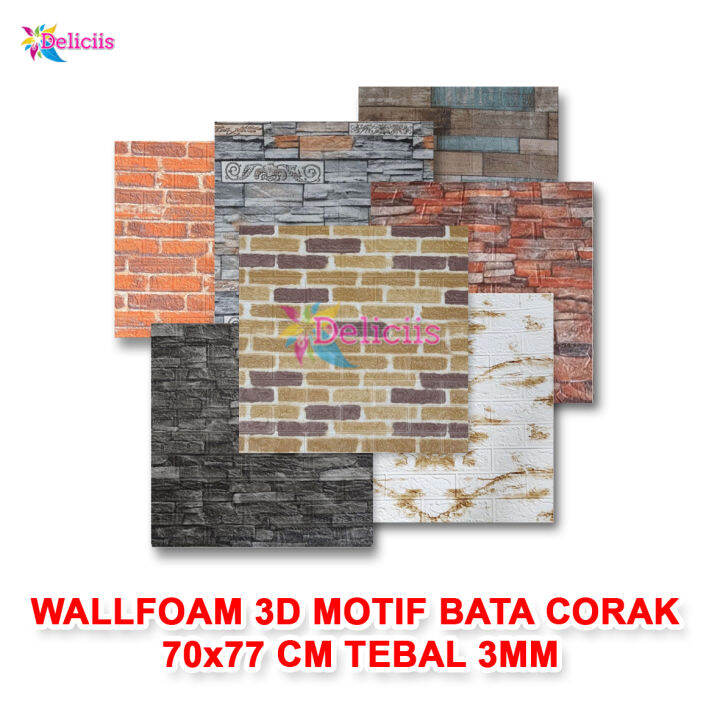 Wallpaper 3D 70x73cm Motif Corak Batu Alam | Lazada Indonesia