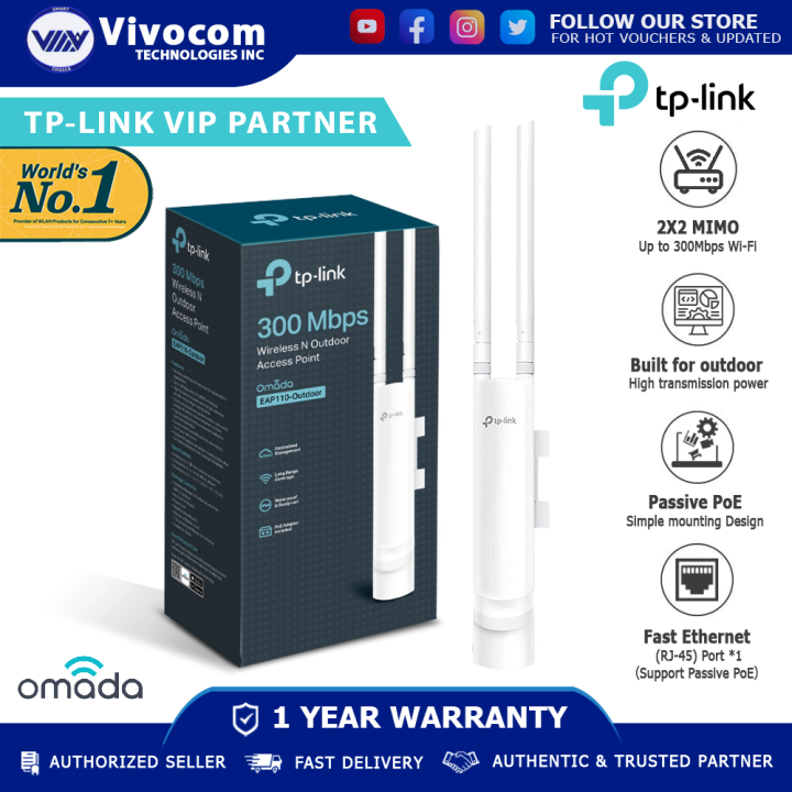 TP-Link Omada EAP110-Outdoor 300Mbps Wireless N Outdoor Access Point ...