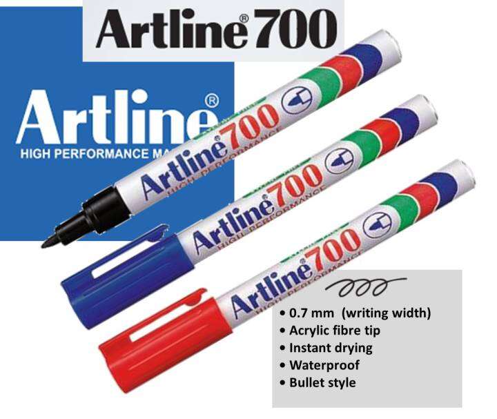 Artline 700 Permanent Marker Bullet Tip (Pen marker dakwat kekal) | Lazada