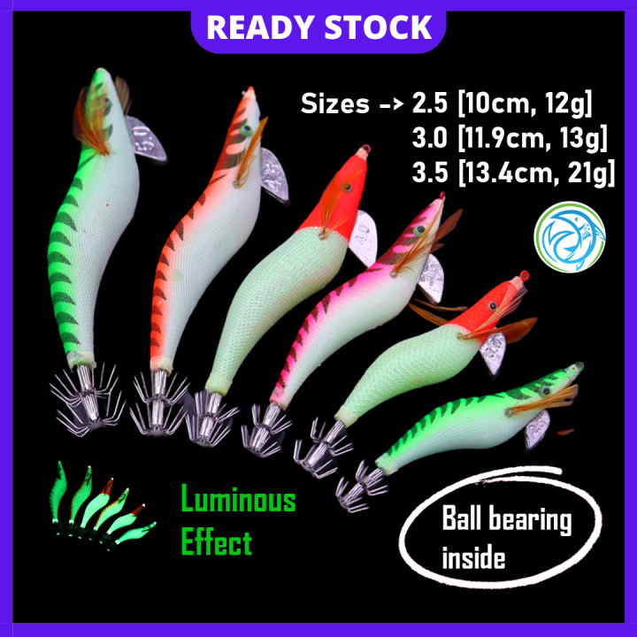 Umpan Mata Candat Sotong Mabang Uv Luminous Killer Squid Jig Bait Wood Shrimp Bait Lure Glow ...