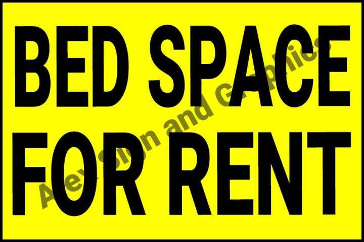 Bed Space For Rent Pvc Signage A4 Size 7 5 X 11 25 Inches Lazada Ph