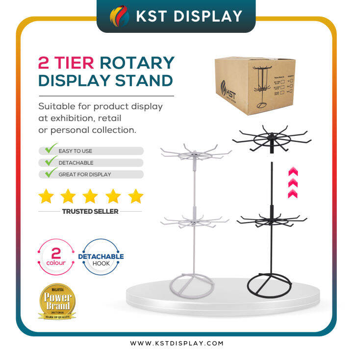 Metal Rotating Rack Display Stand 2 Layers Countertop Wire Rack Display ...