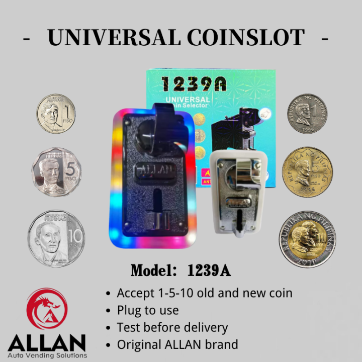 Allan Universal Coinslot /Coin Slot New (1239&1239A) Anti Coin Hooking ...