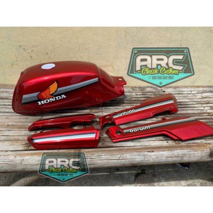 Tangki honda win 100 set bok aki honda win merah | Lazada Indonesia