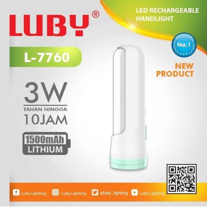 Luby L-7760 Emergency LED 20 SMD + Senter LED 3W PUTIH | Lazada Indonesia