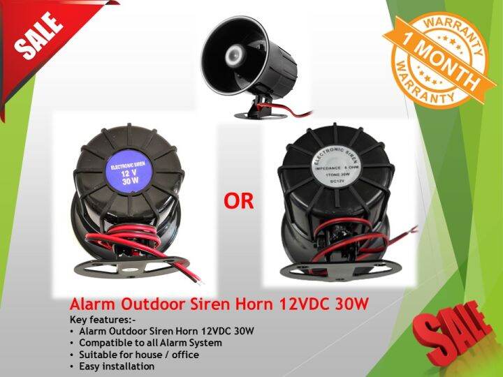 Outdoor 30W Alarm Siren Horn 12VDC - For Alarm System - 1 Unit | Lazada