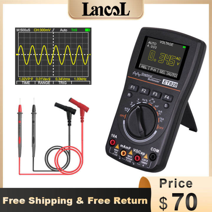 ET828 2-in-1 Digital Multimeter Oscilloscope Smart Voltmeter Auto Range Graphical Multimeter for ...