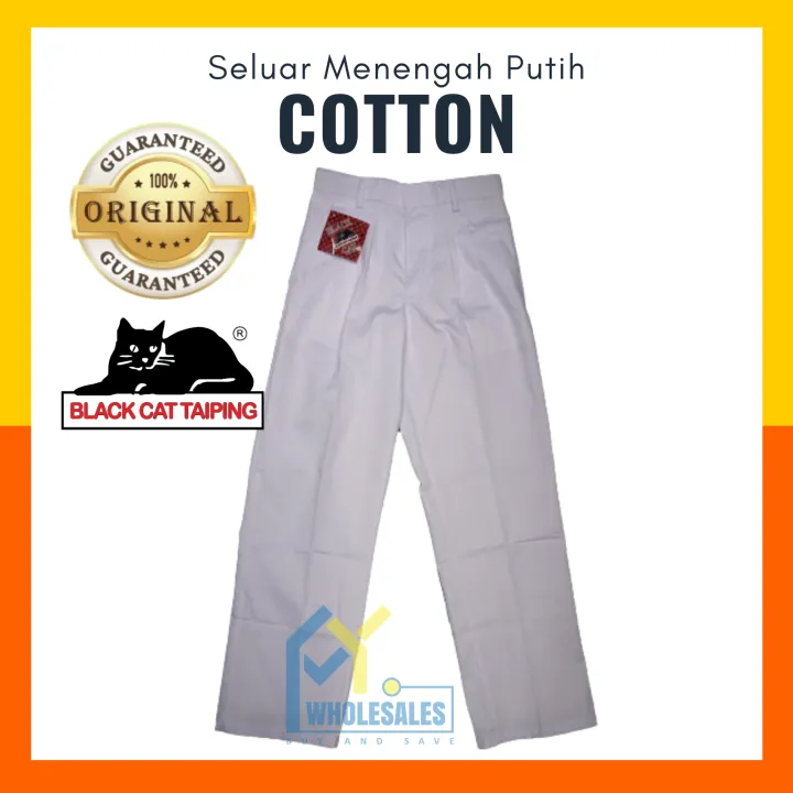 SELUAR PUTIH PANJANG COTTON SEKOLAH MENENGAH - BAJU SEKOLAH JENAMA ...