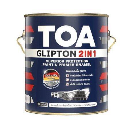 TOA ทีโอเอ กลิปตั้น 2IN1 สีเคลือบทับหน้าพร้อมรองพื้นกันสนิม ขนาด3.5ลิตร | Lazada.co.th