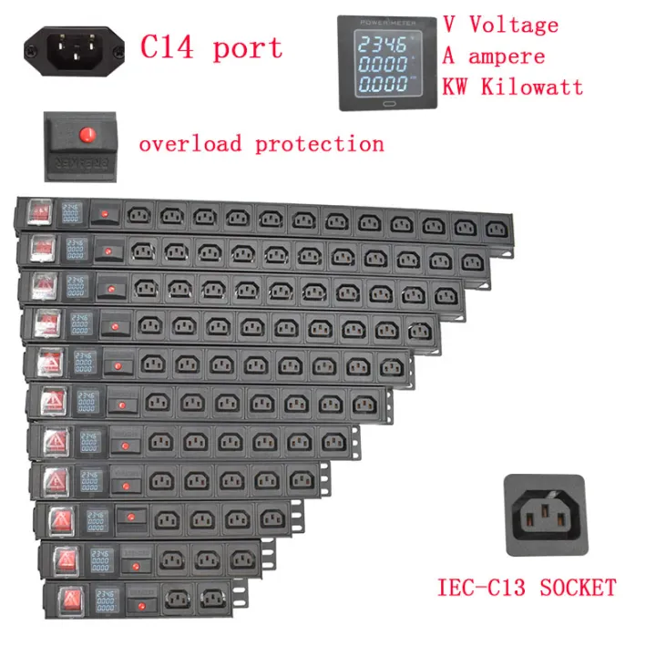 C14 Port Pdu Power Distribution Unit 2 23 Ac C13 Powercon Inlet And Outlet Socket Server Rack