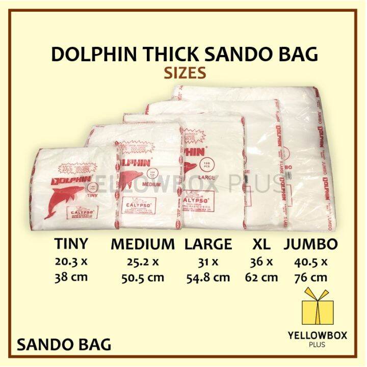 Plastic Sando Bag White DOLPHIN - THICK Tiny, Medium, Large, XL ...