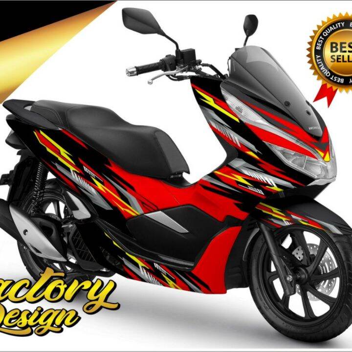 Decal Sticker Honda PCX Full Body Grafis Merah hitam | Lazada Indonesia