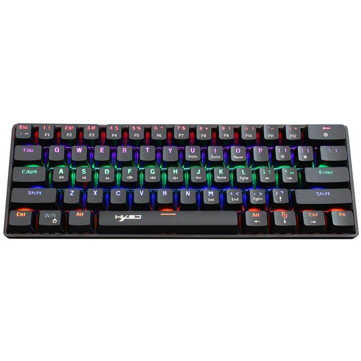 HXSJ V900 Wired 61-key Compact Mechanical Keyboard RGB Backlit Keyboard ...