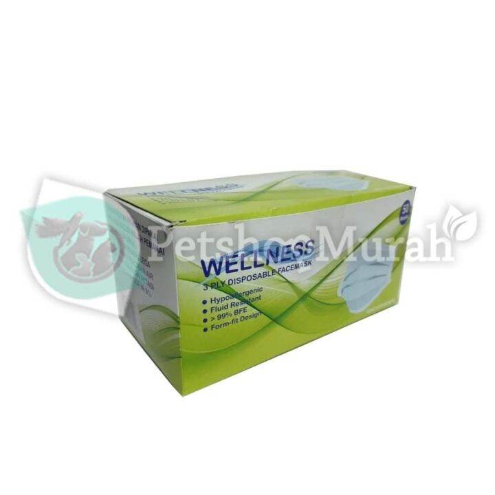 Masker 3 ply 1 box isi 50pcs Merek Wellness | Lazada Indonesia
