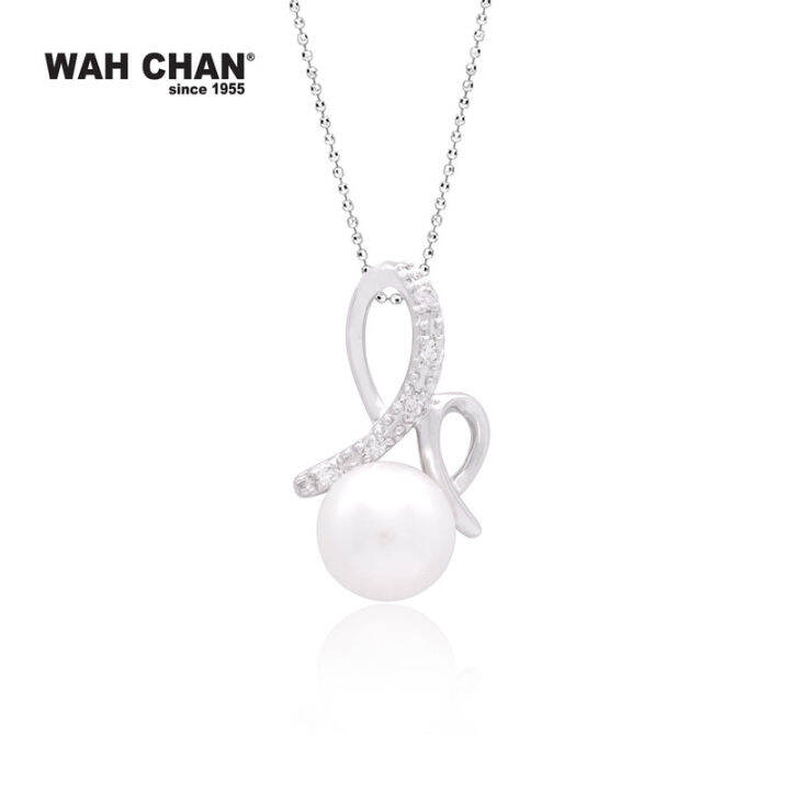 WAH CHAN White Gold Pearl Diamond Pendant | Lazada