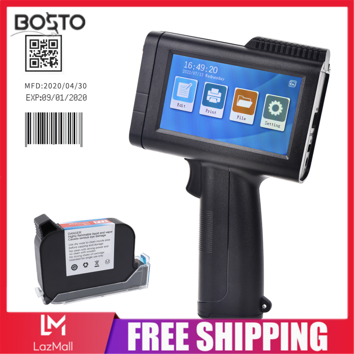 Portable HD Handheld Inkjet Printer with 4.3 Inch Touchscreen Intelligent Barcode Printer ...