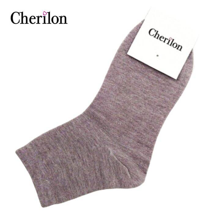 ถุงเท้า Cherilon เนื้อ Cotton Melange ลดกลิ่บอับ นุ่ม ยืดหยุ่น ซับเหงื่อดี ระบายความชื้นเร็ว (1 ...