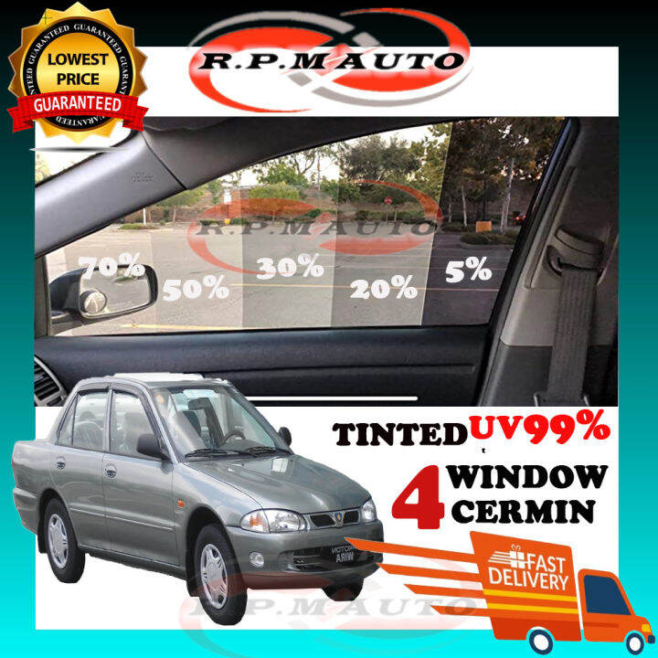 Proton Wira UV99% Black hitam Tinted 4Door 4Tingkap Siap Potong tinted ...