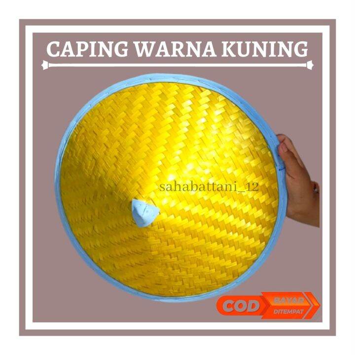 CAPING PETANI BAMBU - WARNA KUNING DIAMETER 38 CM UNTUK ANAK ANAK ...