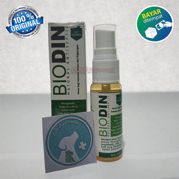 Biodin Obat Luka jamur Kucing Anjing Infeksi Kulit Scabies Parasit ...