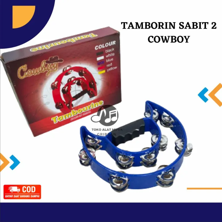 Alat Musik Tamborin Kecrek Sabit 2 Cowboy | Lazada Indonesia
