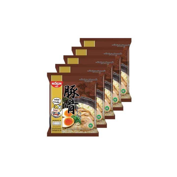 [พร้อมส่ง!!!] นิสชิน บะหมี่กึ่งสำเร็จรูป รสทงคตสึราเมน 60 กรัม x 5 ซองNISSIN Premium Bag ...