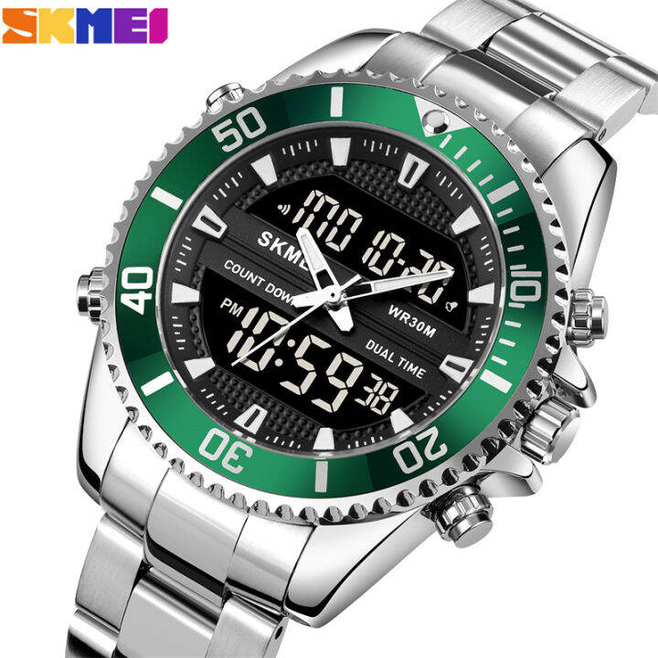 SKMEI Top Brand Men's Watch Dual Movement Display Classic Business Men ...