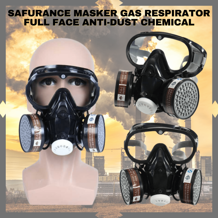 READY STOCK SAFURANCE Masker Gas Respirator Full Face Anti-Dust ...