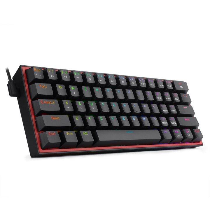 REDRAGON Fizz K617 RGB USB Mini Mechanical Gaming Keyboard Red Switch 61 Keys Wired detachable ...