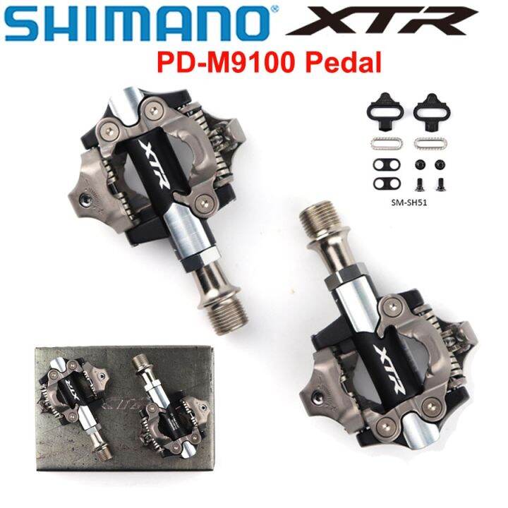 SHIMANO XTR PD-M9100 Mountain Bike SPD Pedal Clipless race Pedals Set incl SM-SH51 cleats ...