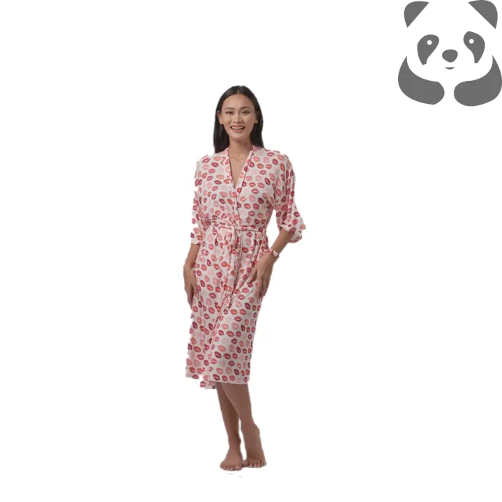 Bamberry Mommy Robe - Lip Smack Bamboo Fabric with a FREE hair Scrunchie | Lazada PH