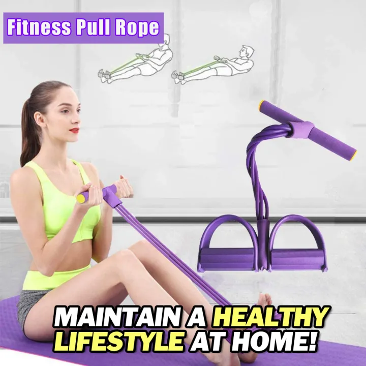 Fitness Pull Rope(Multi-Function Tension Rope Strong Fitness Resistance Pedal Exerciser kit ...