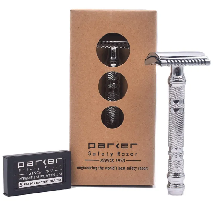 Parker 24C Three Piece Open Comb Double Edge Razor with Heavyweight ...