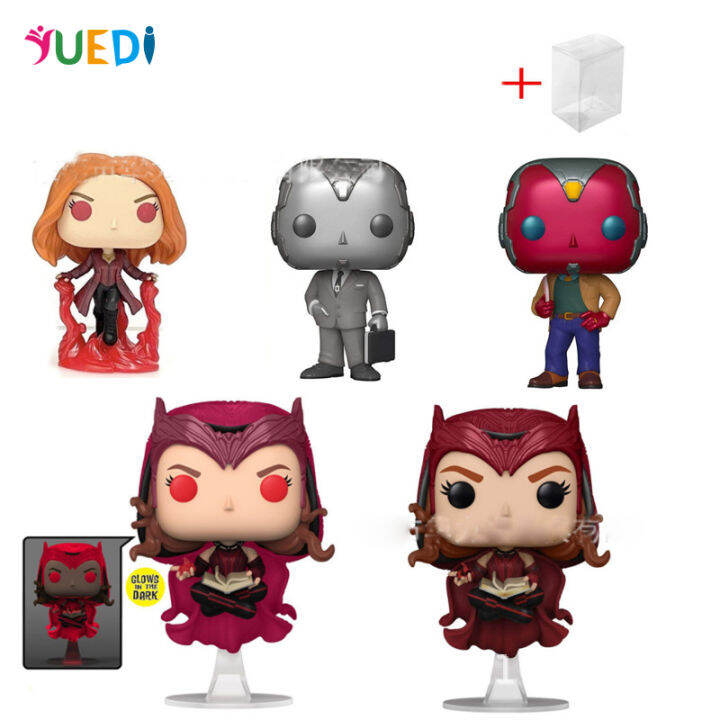 Funko Pop Wanda Vision รูปการกระทำสีแดงแม่มด Minifigure เครื่องประดับตก ...