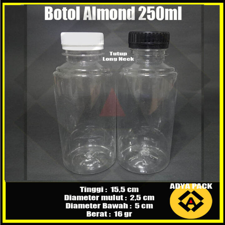 Botol Plastik Almond 250ml isi 10pcs Botol Kopi Botol Jus Botol Minuman ...