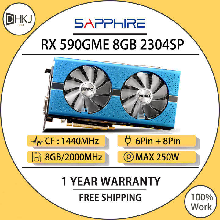 USED SAPPHIRE RX 590GME 8GB 2304SP Graphics Cards GPU Radeon RX590 GME ...
