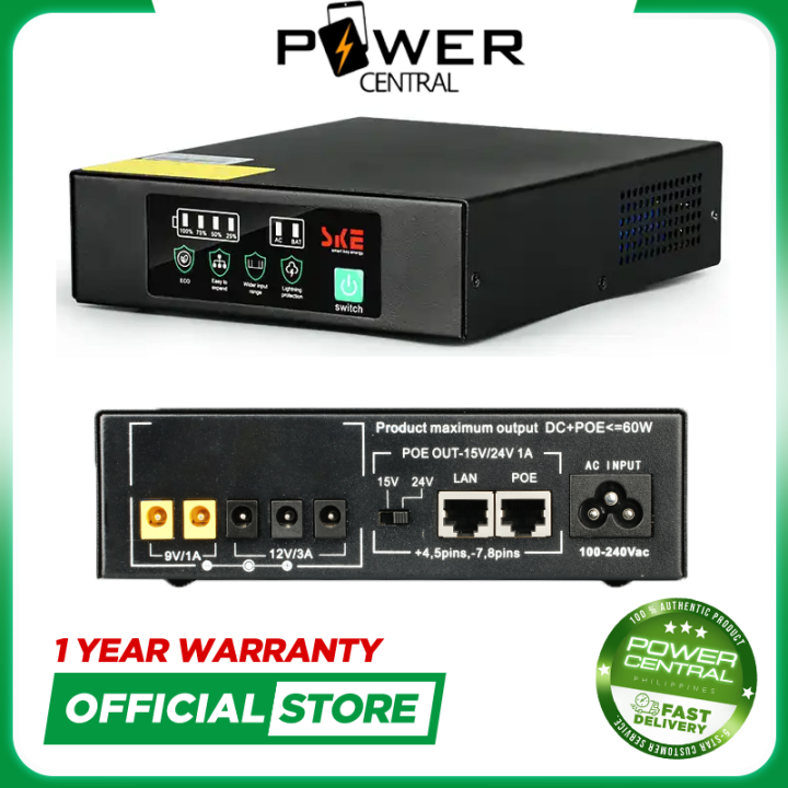 SKE Mini POE 60W 17W UPS for Router Modem DC 9V 12V Gigabit POE 24V 48V ...