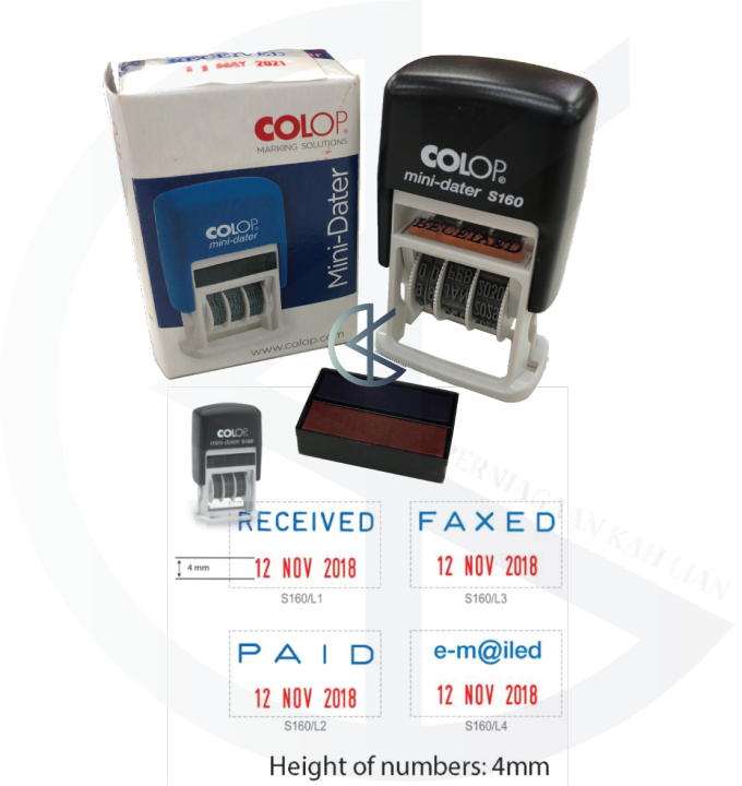 COLOP Mini Dater Stamp Chop Self-inking PAID RECEIVED FAXED @emailed ...