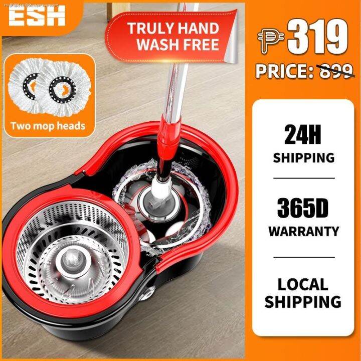 ESH Mop for floor 360° Rotating map cleaning with spinner mop with ...