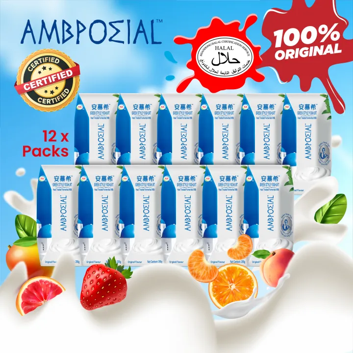 安慕希AMBROSIAL Greek Yoghurt - Tetra Original (12 x 205g) - Ambient Product | Lazada