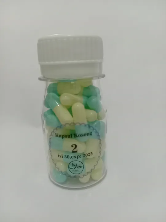 Kapsul kosong cangkang kapsul warna hijau muda dan putih size 2 isi 50 ...
