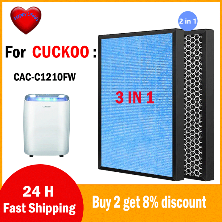 Replacement CUCKOO CAC-C1210FW Air Purifier Filter HEPA Carbon 3IN1 ...