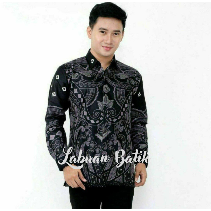 Baju Batik Pria Lengan Panjang Modern Terbaru / Kemeja Batik Pria ...
