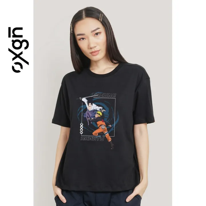 OXGN Ladies' Naruto Shippuden Naruto And Sasuke Oversized Graphic Tee ...