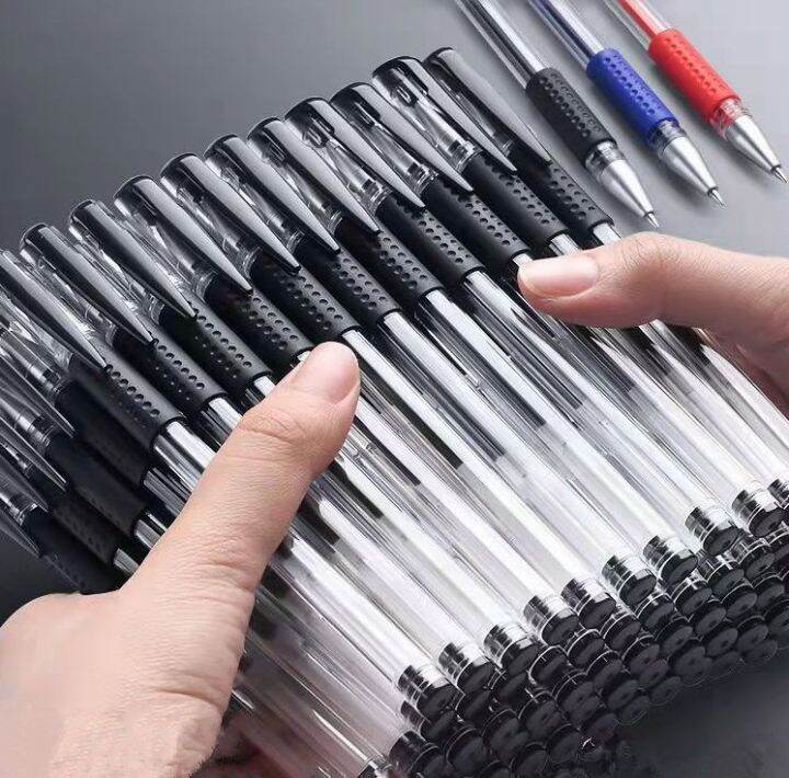 Wholesale 100pcs BallPen set 1 box Gel Pen Black Blue Red Ink 0.5mm ...