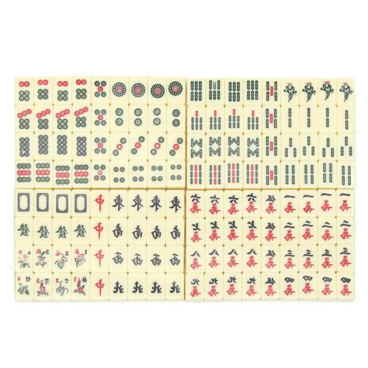 Mah-Jong English Manual Mahjong Set 144 Tiles Mah-Jong Set Portable ...