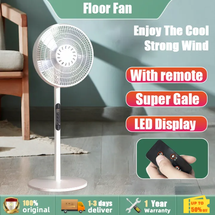 Electric fan 16 inch intelligent remote control LED touch screen mute ...