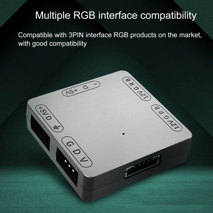 5V 3-pin to 12V 4-pin RGB Converter with SATA interface ARGB Light ...