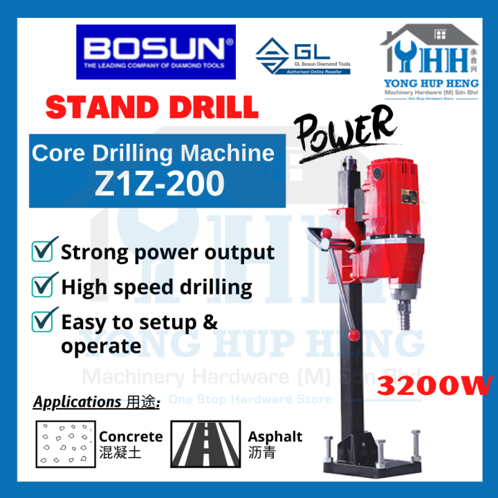 BOSUN ZIZ200 / ZIZ-200 Stand Drill Coring Machine 3200W 200mm | Lazada